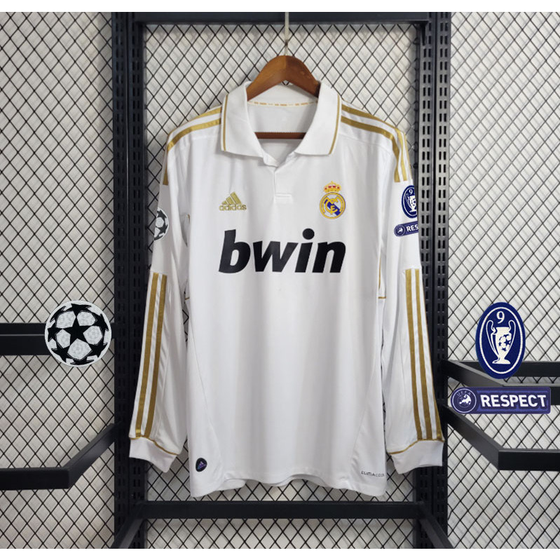 Longsleeve 11/12 Real Madrid home UCL patch เสื้อฟุตบอลชุด S-2XLสามารถ ...