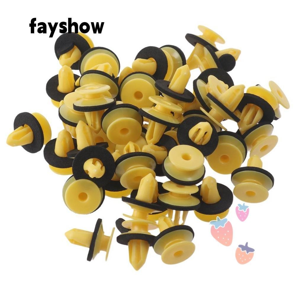 เฟย์ 50ชิ้นคลิปยึด,ไนล่อนสีเหลืองประตูตัดแผงคลิปยึด,ชิ้นส่วนอุปกรณ์ ...