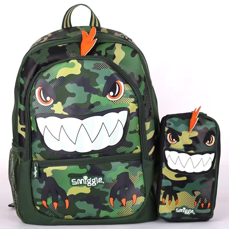 Australia smiggle Green Dinosaur Series School Bag Water Bottle Meal ...