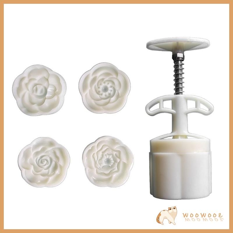 Woow คุกกี้แสตมป์ 3D ดอกไม้รูปแบบแม่พิมพ์เค้กดวงจันทร์ Hand-Pressure ...