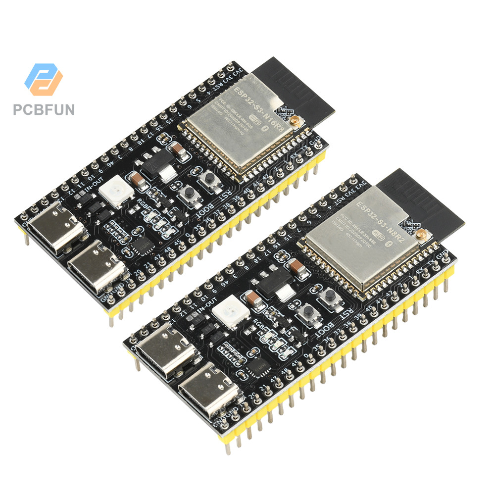 Pcbfun Esp32-S3 Wifi Bt บอร์ดพัฒนาออนบอร์ด Esp32 S3 N16R8 N8R2 โมดูลพร้อมฐานเสาอากาศ | Shopee ...