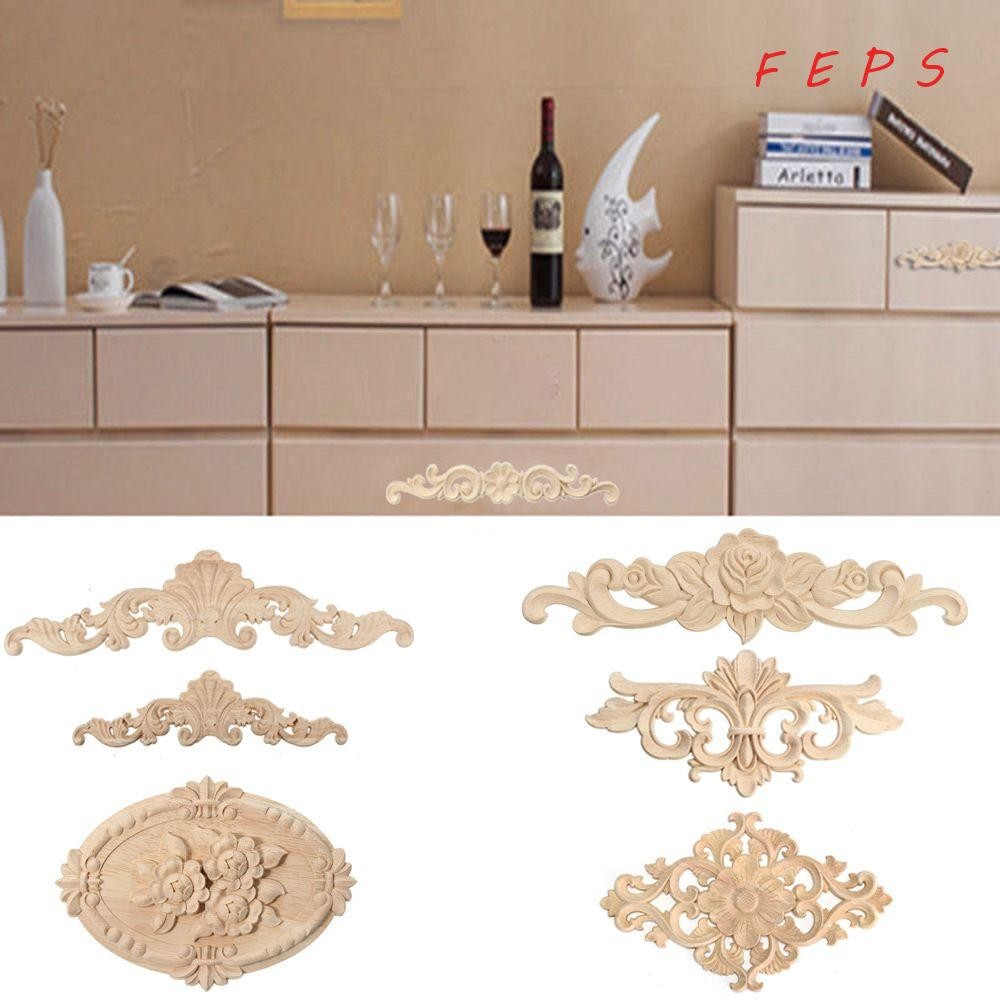 Feps 1/2 ชิ้นดอกไม้ไม้แกะสลักรูปลอกหัตถกรรมตกแต่ง Appliques กรอบ | Shopee Thailand