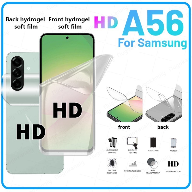 เต็มจอ ป้องกันหน้าจอ+ฟิล์มหลังสีใส Samsung Galaxy A56 A36 A26 A16 A06S A55 A35 A25 A15 A05S A05 ...