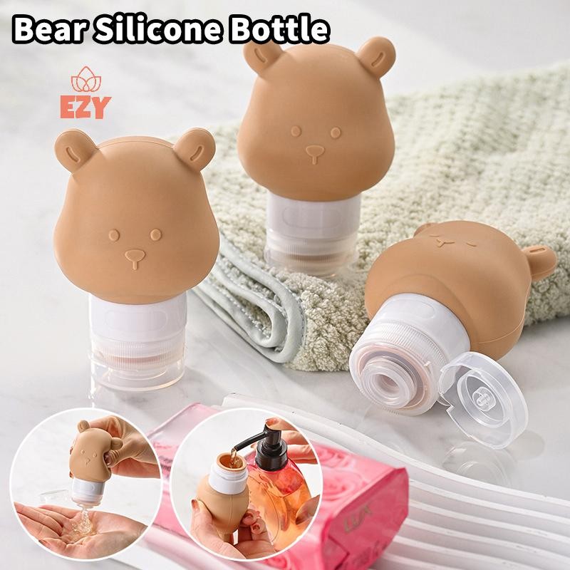 Ezy 80ml การ์ตูนหมีซิลิโคนโลชั่นขวดแบบพกพา Travel ขวดปั๊มเปล่าแชมพู Dispenser ขวดรีฟิลใหม่ ...