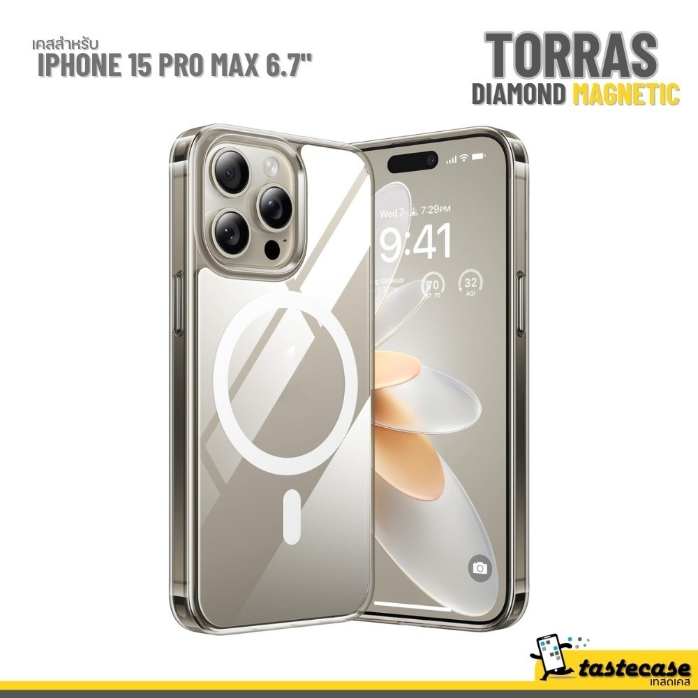Torras Diamond Magnetic สำหรับ iPhone 15 Pro - Clear | Shopee Thailand