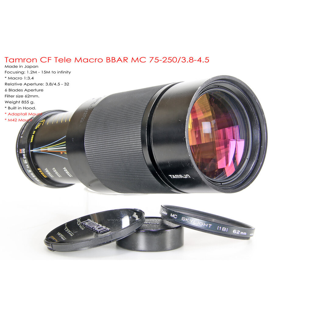Tamron CF Tele Macro BBAR 75-250/3.8-4.5 *M42 Mount | Shopee Thailand