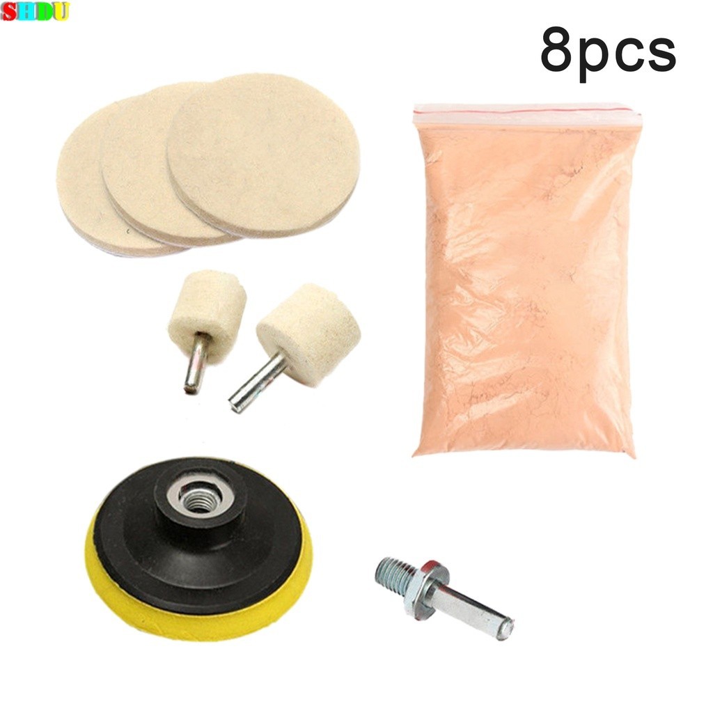 SHDU 8Pcs Cerium Oxide Glass Polishing Powder Kit for Deep Scratch ...