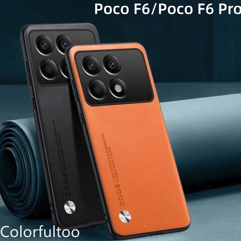 ปลอกสําหรับ Xiaomi Poco F6 Pro F6Pro 5G หนังธรรมดาธุรกิจ Matte เคสโทรศัพท์สําหรับ PocoF6 ...