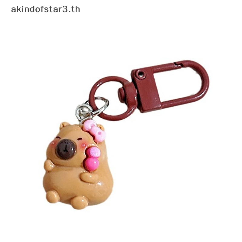 # New # เรซิ ่ น Peach Blossom Capybara พวงกุญแจตลกกระเป ๋ าแขวน ...
