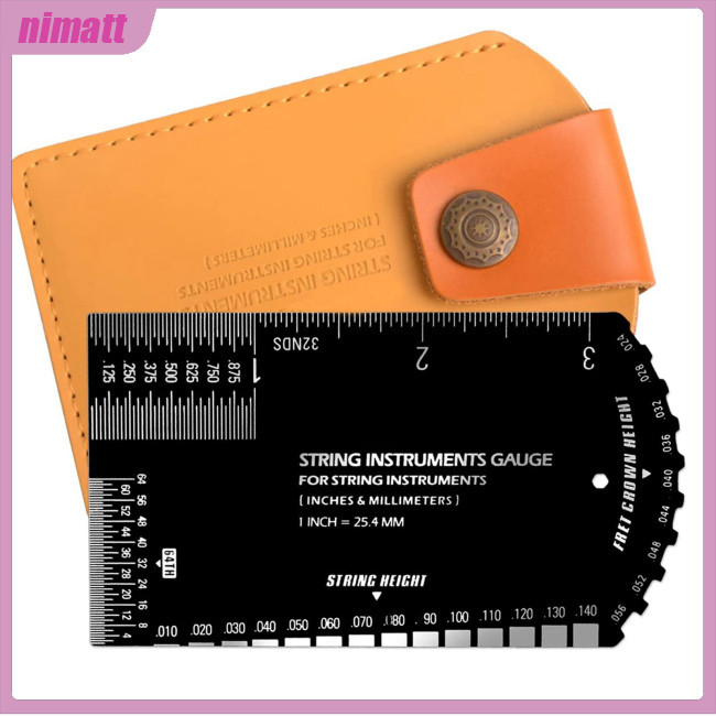 Ni String Action Gauge ไม้บรรทัดกีตาร์ Set Up Gauge มัลติฟังก์ชั่น Fret Rocker Luthier