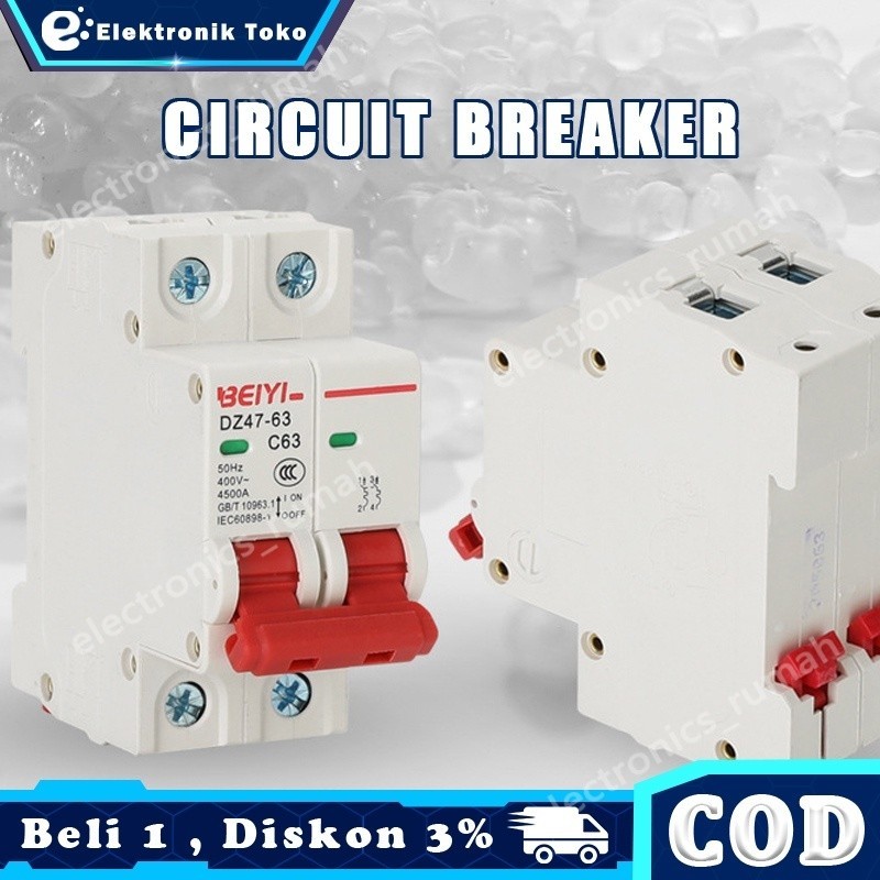 Mcb DC 2P 6 ชิ้น 63A circuit breaker PV แผงโซลาร์เซลล์แรงดันไฟฟ้าจํากัด ...