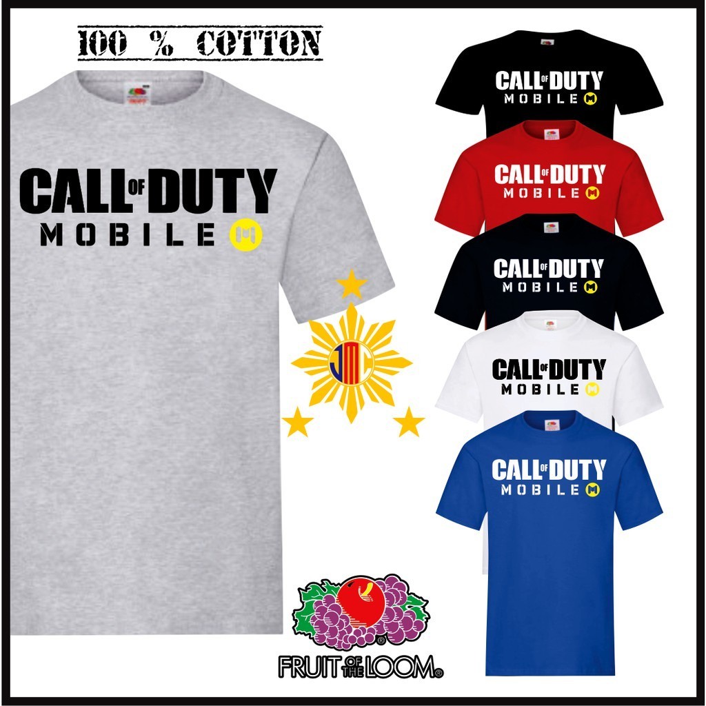 Call of Duty Mobile T-Shirt Fruit of the Loom 100% รัดรูป ชีฟอง ไซส์ ...