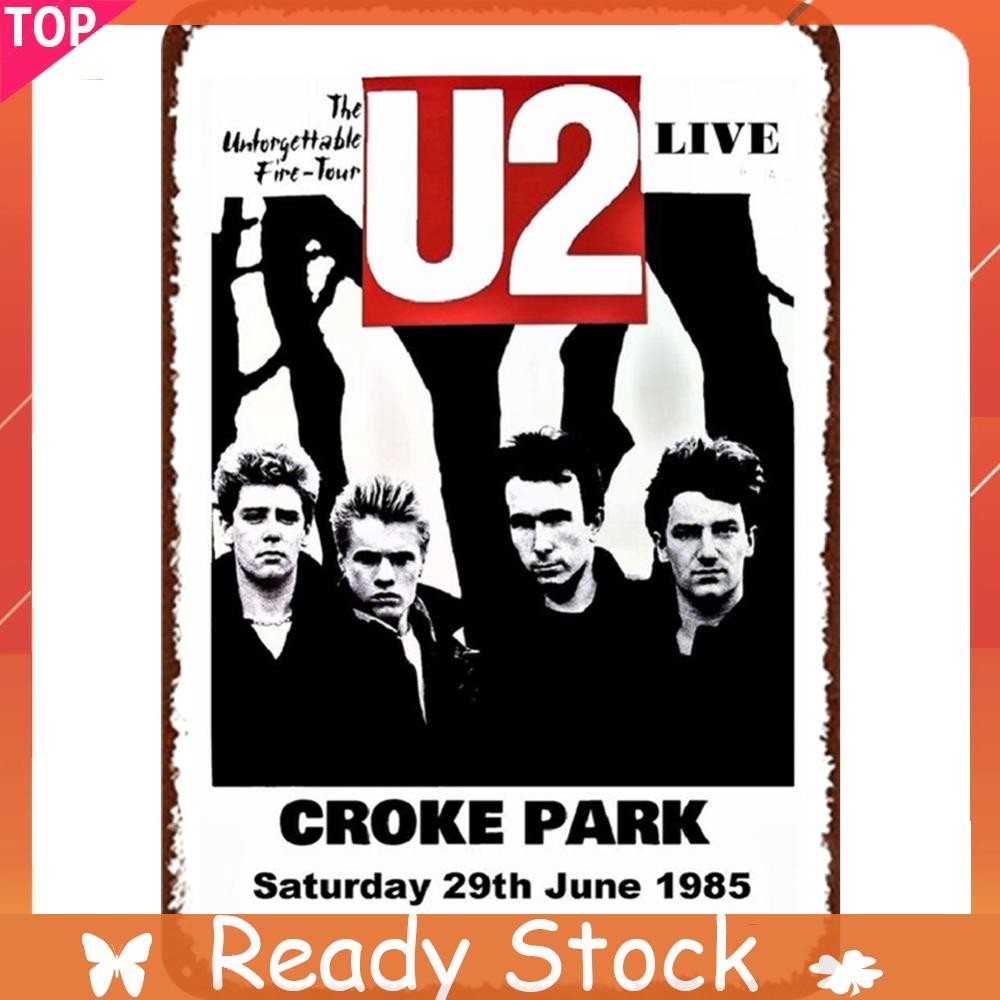 Vintage โลหะ U2 ป้ายดีบุกสี่เหลี่ยมผืนผ้าภาพวาดเหล็ก Wall Home Bar ...