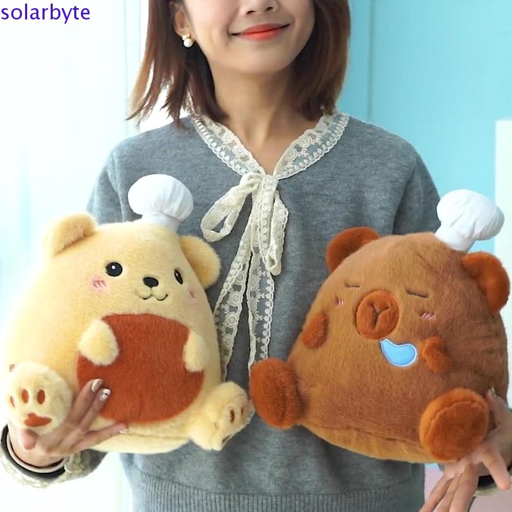 Solarbyte หมวกเชฟ Capybara ตุ๊กตาตุ๊กตา, การ์ตูนหมี Capybara ตุ๊กตาของเล่น, Creative Soft Fluffy ...