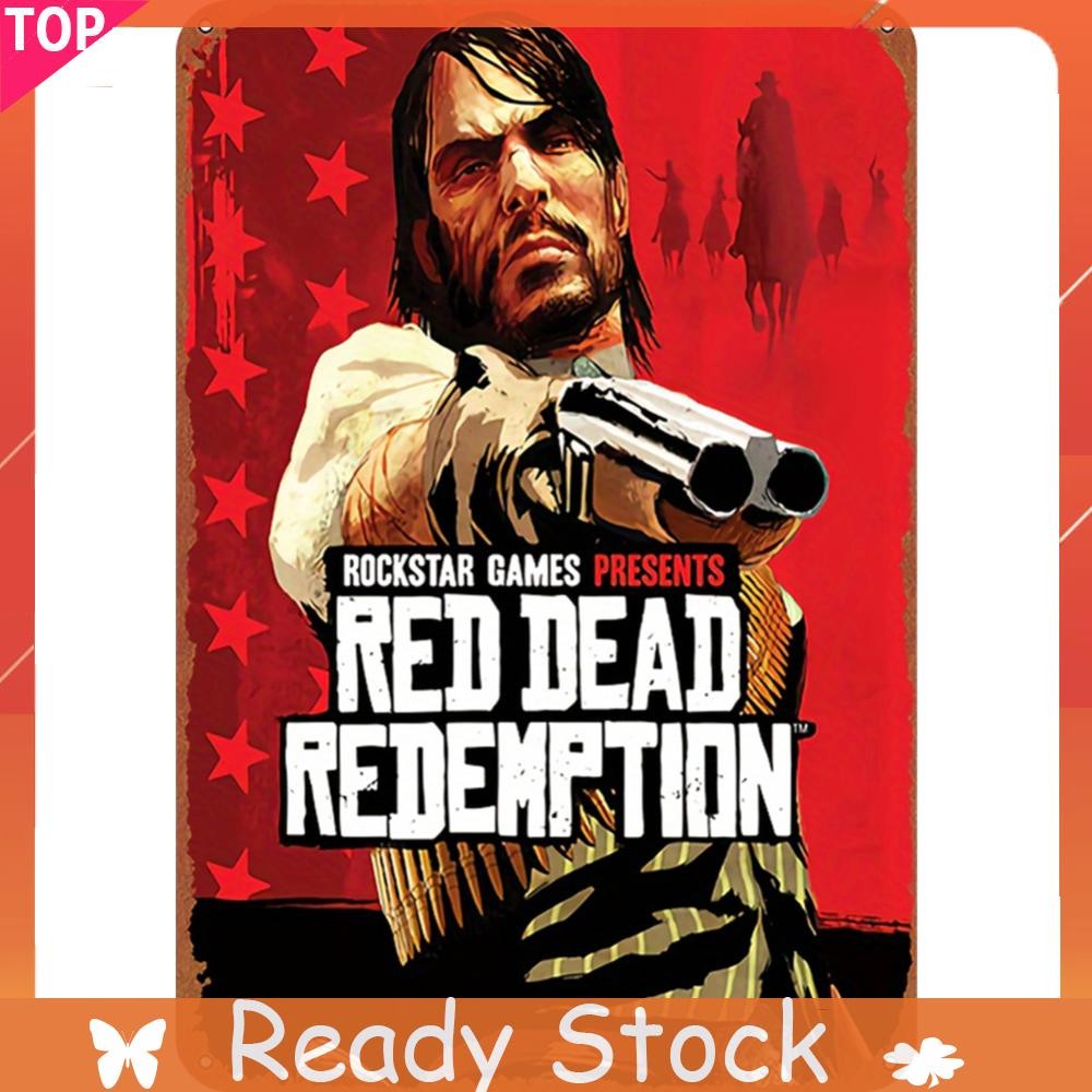 Vintage Metal Plate Red Dead Redemption สี่เหลี่ยมผืนผ้าเหล็กภาพวาดตก ...
