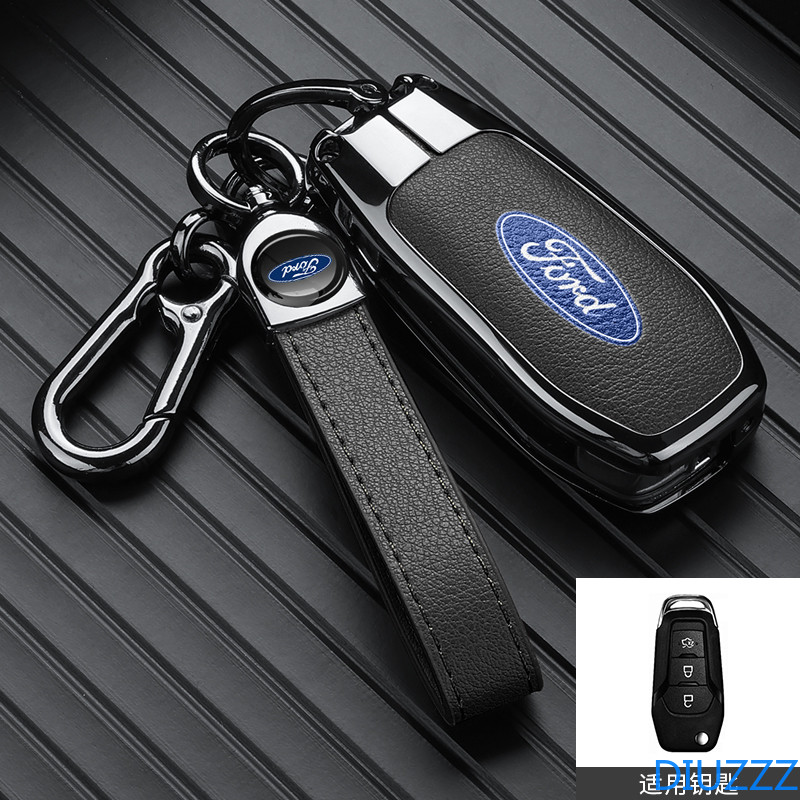 สังกะสีอัลลอยด์หนังรถ Remote Key กรณี Shell Fob สําหรับ Ford Figo 2017 ...