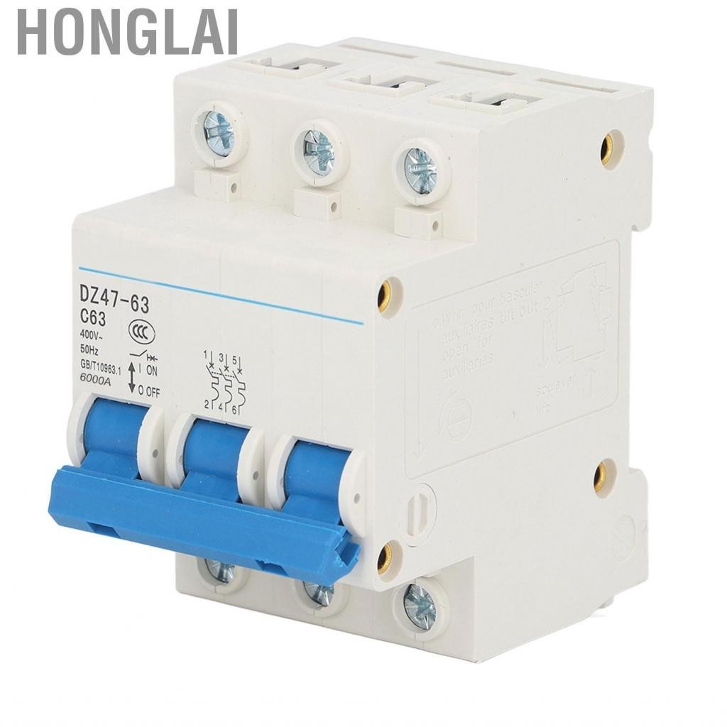Honglai 3P Miniature Circuit Breaker 6000A Breaking Capacity DIN Rail Mount Protective for ...
