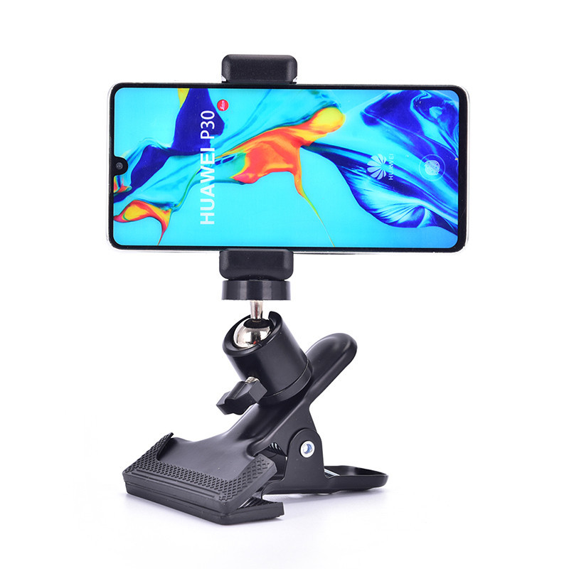 Mobile Phone Holder Live Stream Bracket Stand Tripod Clip Head For ...