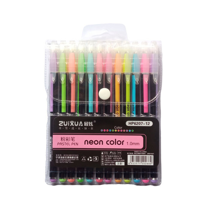 Zuixua Ballpoint Gel สีนีออน 1 แพ็ค/12 สี HP6207/Pastel Color Pens ...
