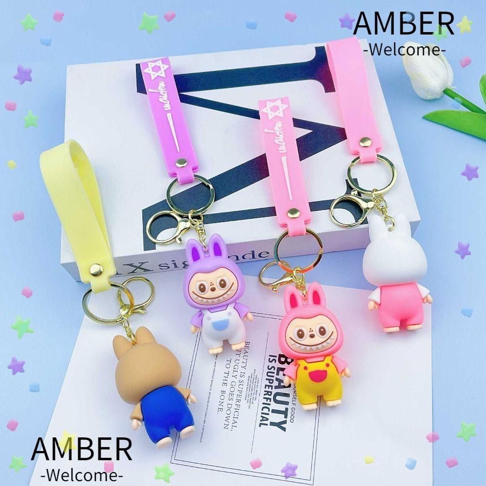 Amber กระเป ๋ าการ ์ ตูน Labubu Pendant, แบบพกพาพวงกุญแจรถอุปกรณ ์ ...