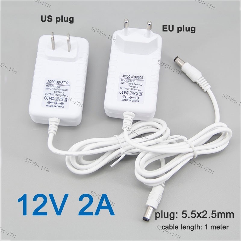 สีขาว LED Driver AC 100V-240V to DC 12V 2A 2000ma อะแดปเตอร์จ่ายไฟ ...