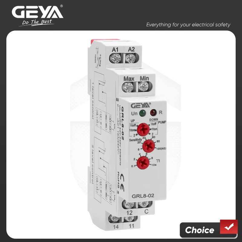 Geya GRL8 Liquid Level Control รีเลย์อิเล็กทรอนิกส์ Liquid Level ...