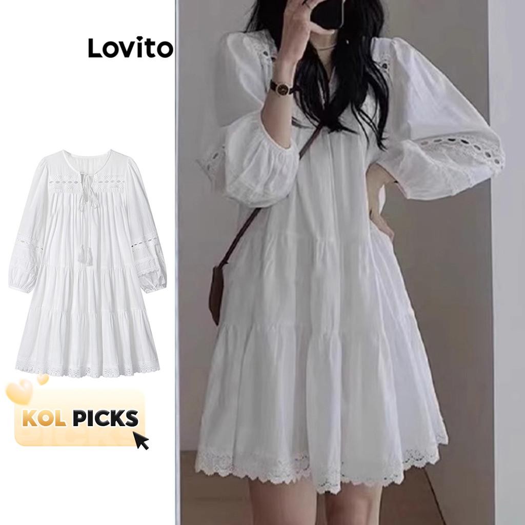 (KOL‘s pick) Lovito ชุดลำลองธรรมดาคลุมด้วยผ้าสำหรับผู้หญิง LNA73035 ...
