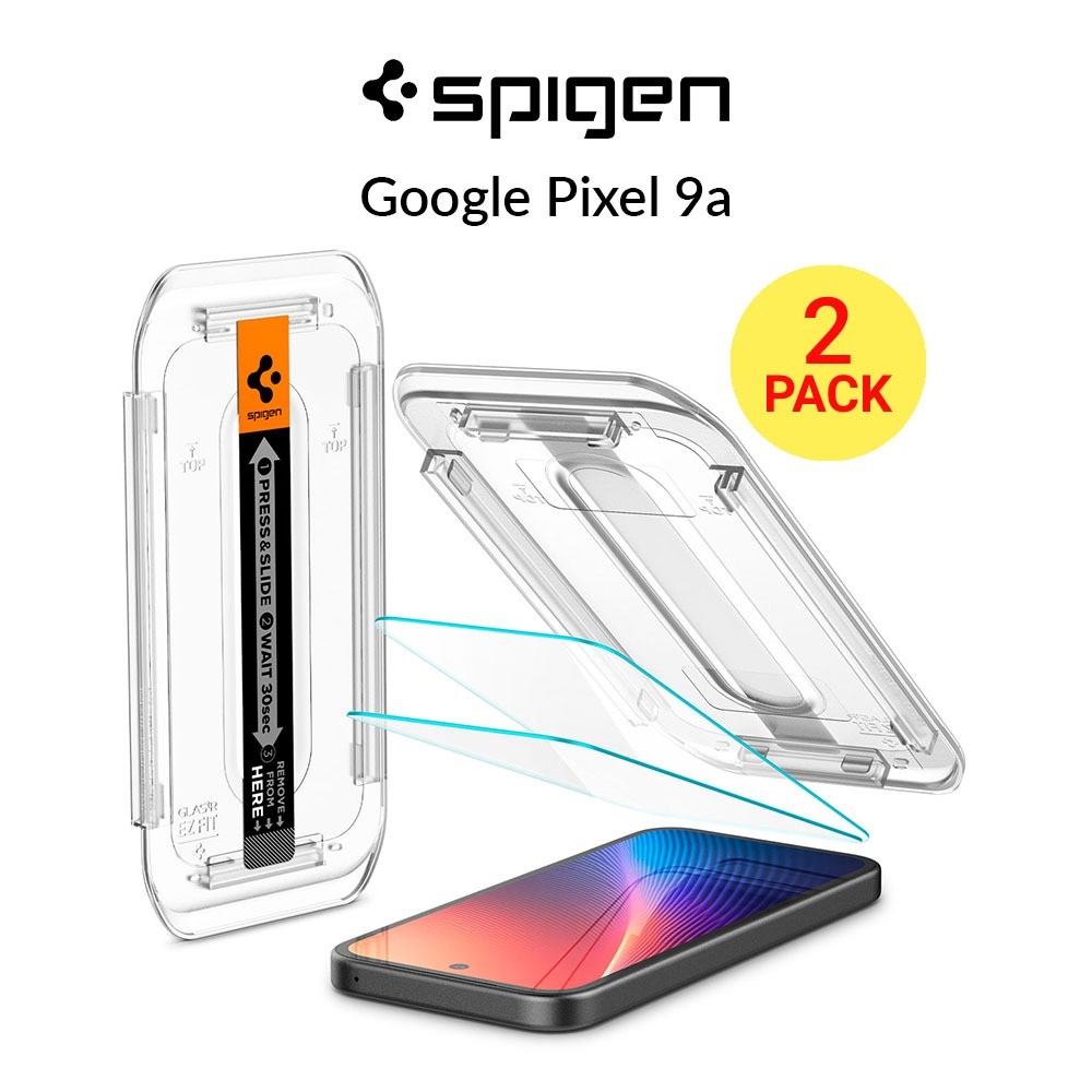 [2 แพ็ค] Spigen Google Pixel 9a ตัวป้องกันหน้าจอ Glas.tR EZ Fit Google Pixel 9a กระจกนิรภัย ความ ...
