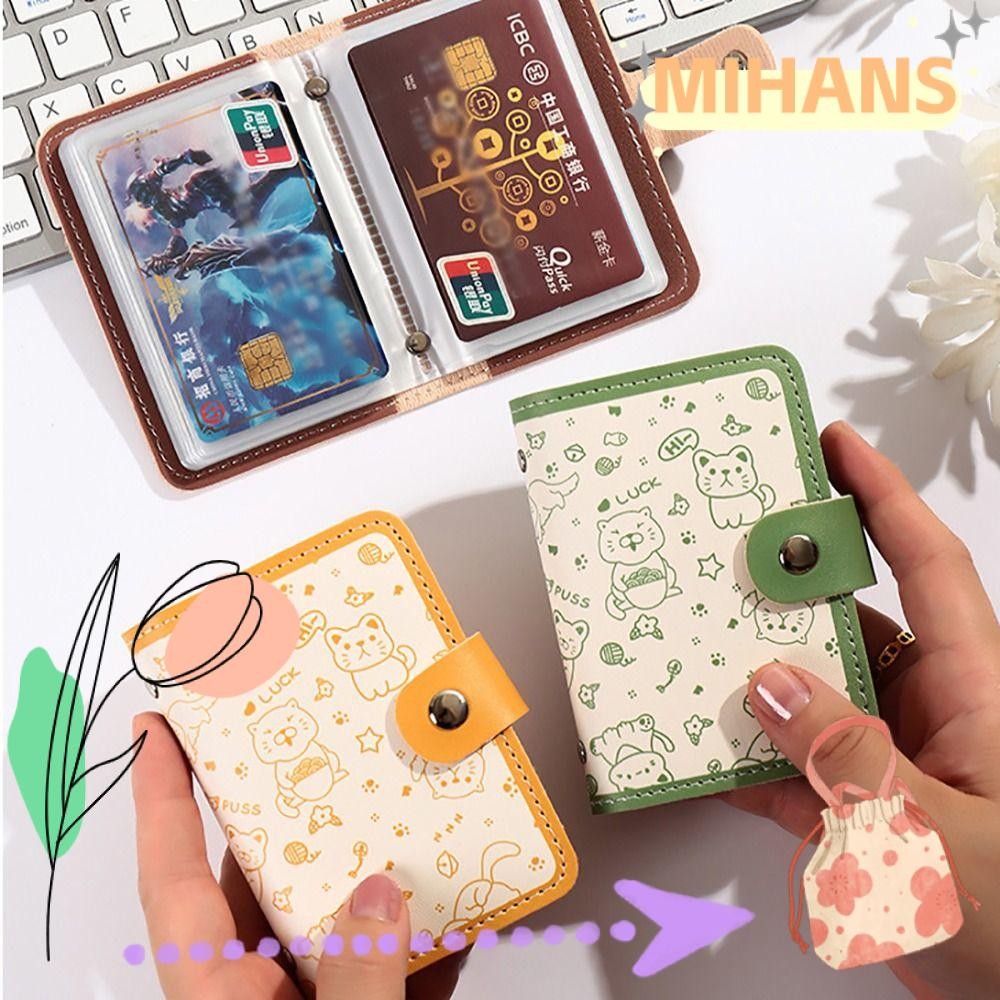 Mih 20 กระเป๋าการ์ด, การ์ตูน Anti Thief Business Card Holder Organizer, Creative PU หนังกระเป๋า ...