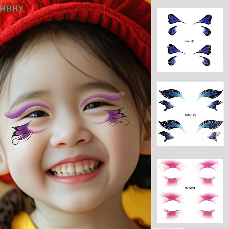 HB Glitter ผีเสื้อต้นขา Face Wings รอยสักปลอม รอยสักชั่วคราว ดอกไม้ ...