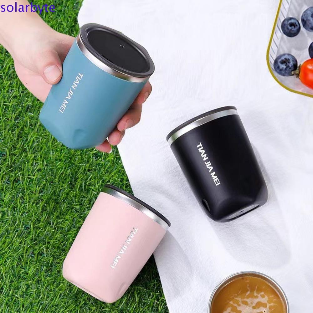Solarbyte แก้วกาแฟความร้อน,พร้อมฝาปิดกระติกน้ําสูญญากาศสองชั้น, Drinkware Leak-Proof 300ML 304 ...