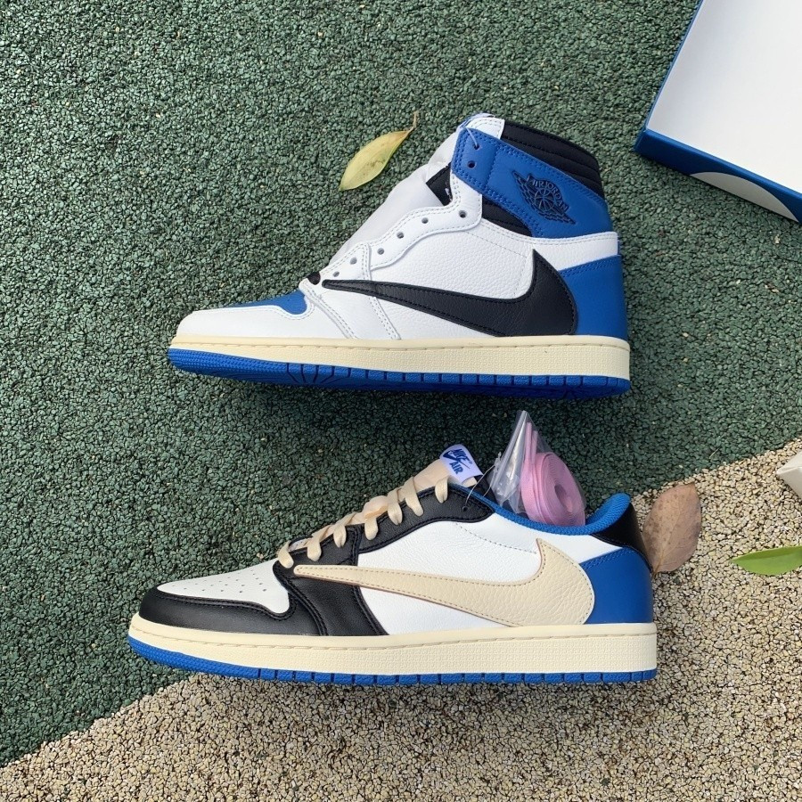 2022ใหม่ travis SCOTT X 1 RETRO LOW Cactus JACK Lightning Blue รองเท้า ...