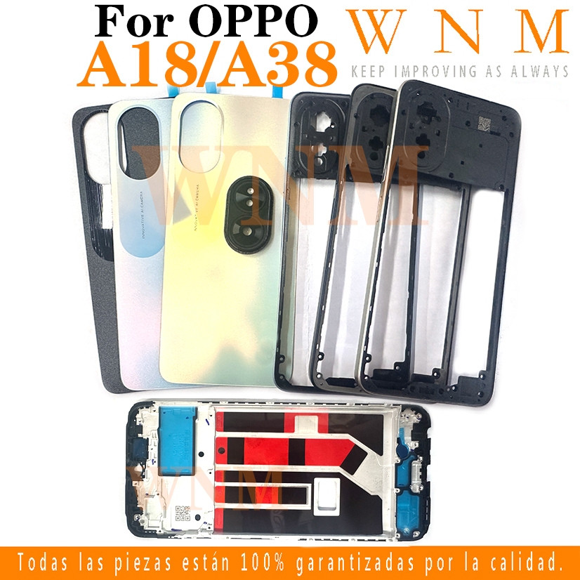 สําหรับ OPPO A18 A38 CPH2591 CPH2579 LCD กรอบด้านหน้า Bezel ฝาหลัง ...
