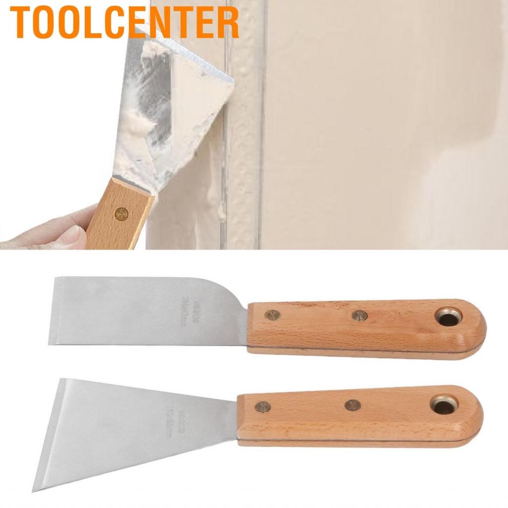 ToolCenter 2PCS Scraper Stainless Steel Paint ชุดที่มีด้ามจับไม้แกะสลัก ...