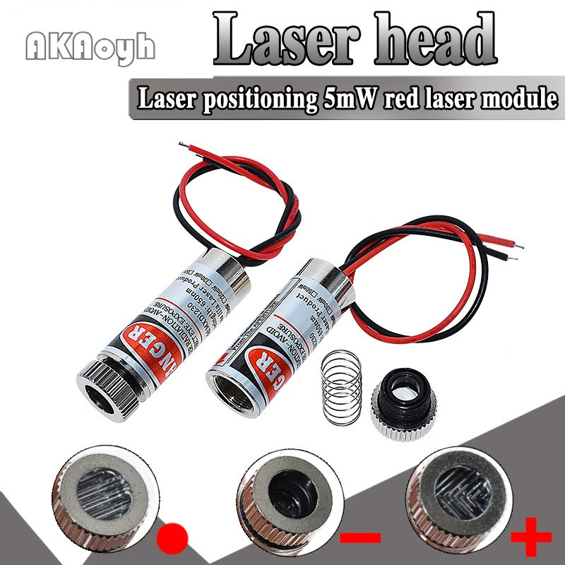 ลำแสงปรับได้ 650nm 5mW Red Point / Line / Cross Laser Module Head Glass ...