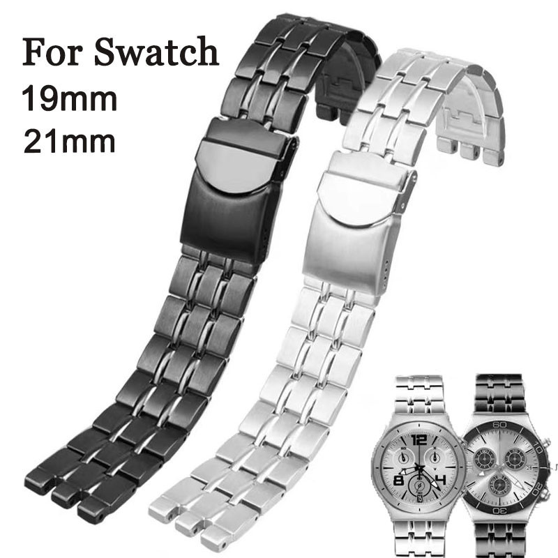 19 มม.21 มม.สแตนเลสสตีลนาฬิกาสําหรับ Swatch YVS451 YVS435 YCS443G ...