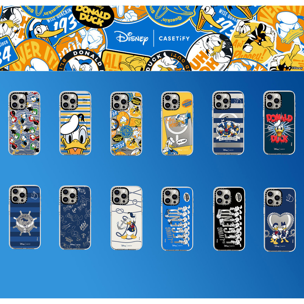 Casetify X Disney Donald Duck Series แม่เหล็กดูดอะคริลิคใสกลับ TPU Edge ...