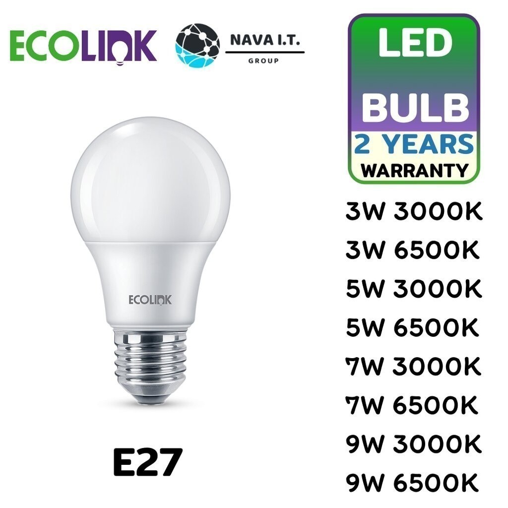 🛵มีส่งด่วน💨 ECOLINK หลอดไฟแอลอีดี LEDBULB E27 3W 5W 7W 9W 13W 14.5W 19W ...