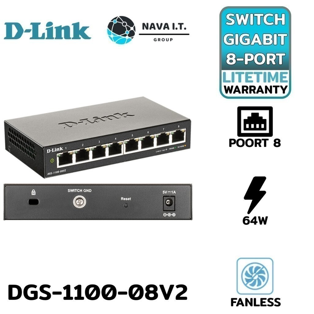 ⚡️กรุงเทพฯด่วน1ชั่วโมง⚡️ D-LINK DGS-1100-08V2 8-PORT GIGABIT SMART ...