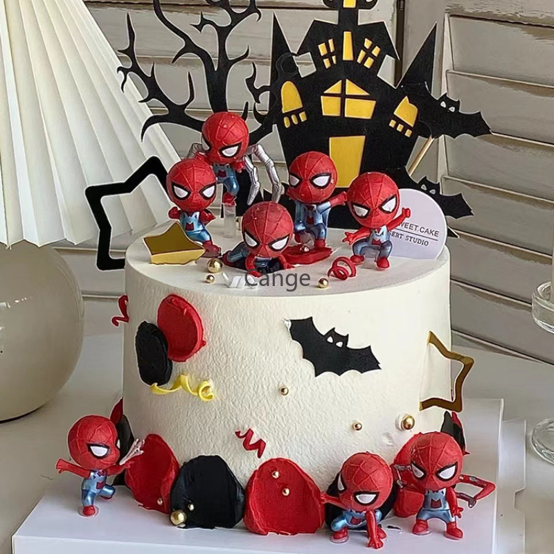 Q-version Spider Man ตุ๊กตาเครื่องประดับตกแต่งเค้ก | Shopee Thailand