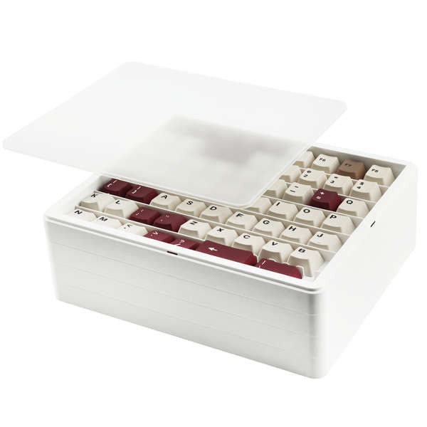 keycap keycap ใส Fat Brothers Keycap Storage Box สีดําสีขาวโปร่งใสฝา ...