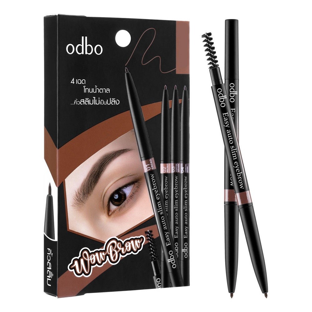 (1ชิ้น) OD781 Odbo Easy Auto Slim Eyebrow โอดีบีโอ อีซี่ออโต้สลิม อายบราว ดินสอเขียนคิ้วออโต้ ...