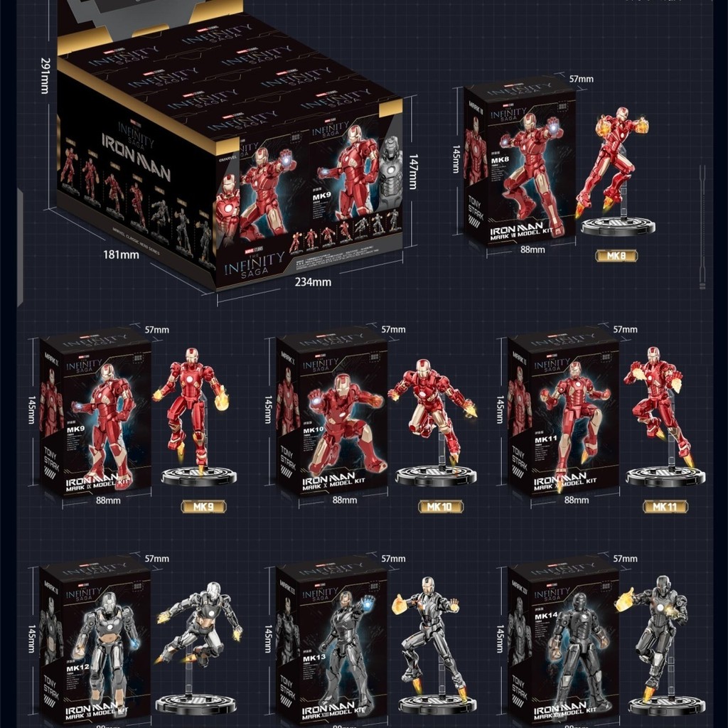 ของเล่นบล็อกตัวต่อ Xiangjun Iron Man ประกอบตัวละคร Marvel Mark MK1 ถึง ...
