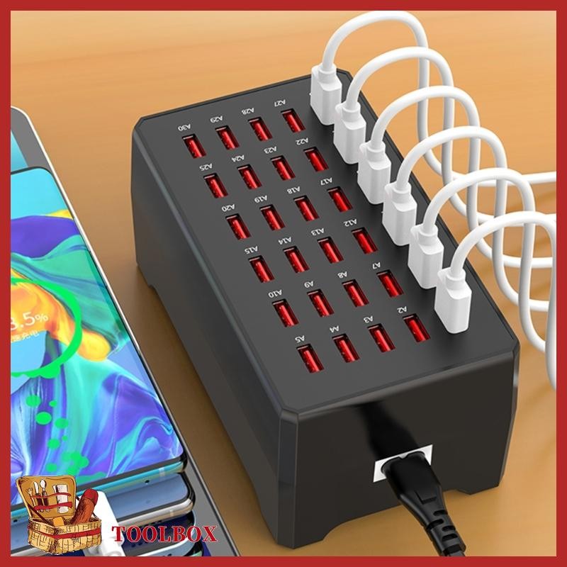Toolbox 30-Port USB Charger Fast Charging Dock Station พร้อมการป้องกัน ...