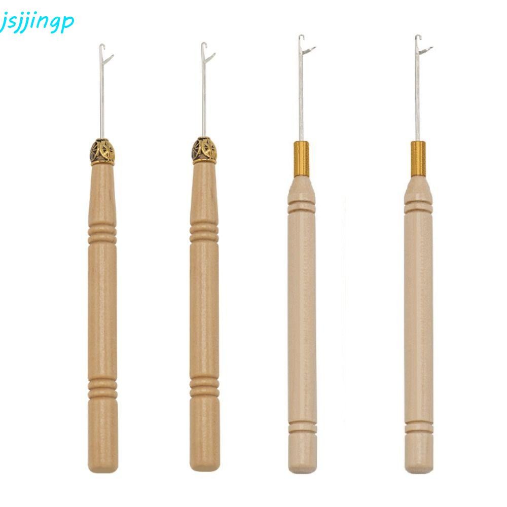 Jsjjingp 3ชิ้น/เซ็ตโครเชต์ตะขอ,โลหะถักตะขอเข็ม,จักรเย็บผ้าเครื่องมือด้ามไม้ต่อผมผมทอผ้าไมโครตะขอ ...
