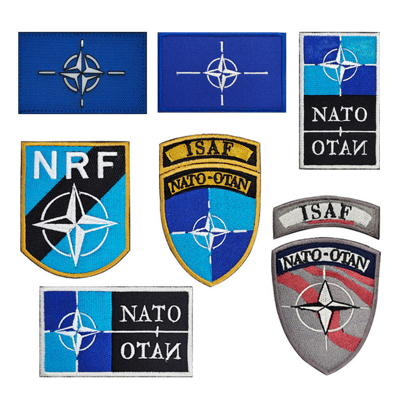 ที่กําหนดเองQN nato-otan NATO ธงปลอกแขนปัก Velcro isaf พัดลมยุทธวิธี ...