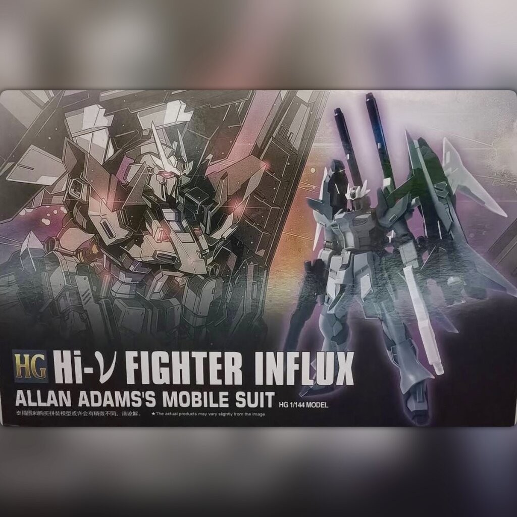 HG Hi Nu FIGHTER INFLUX + ACTION BASE BLACK/WATER DECAL พร้อมฐานตั้งสี ...