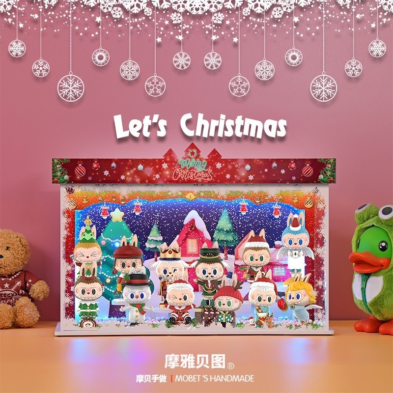 Labubu labubu Christmas series Christmas gift Pop Mart shaped light box ...