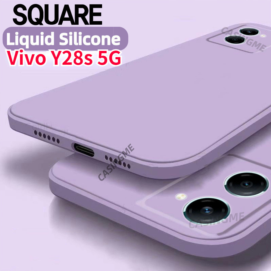 Vivo Y28s 5G 2024 สแควร์ซิลิโคนเหลวสําหรับ Vivo Y28s Y28 Y18 VivoY28S ...