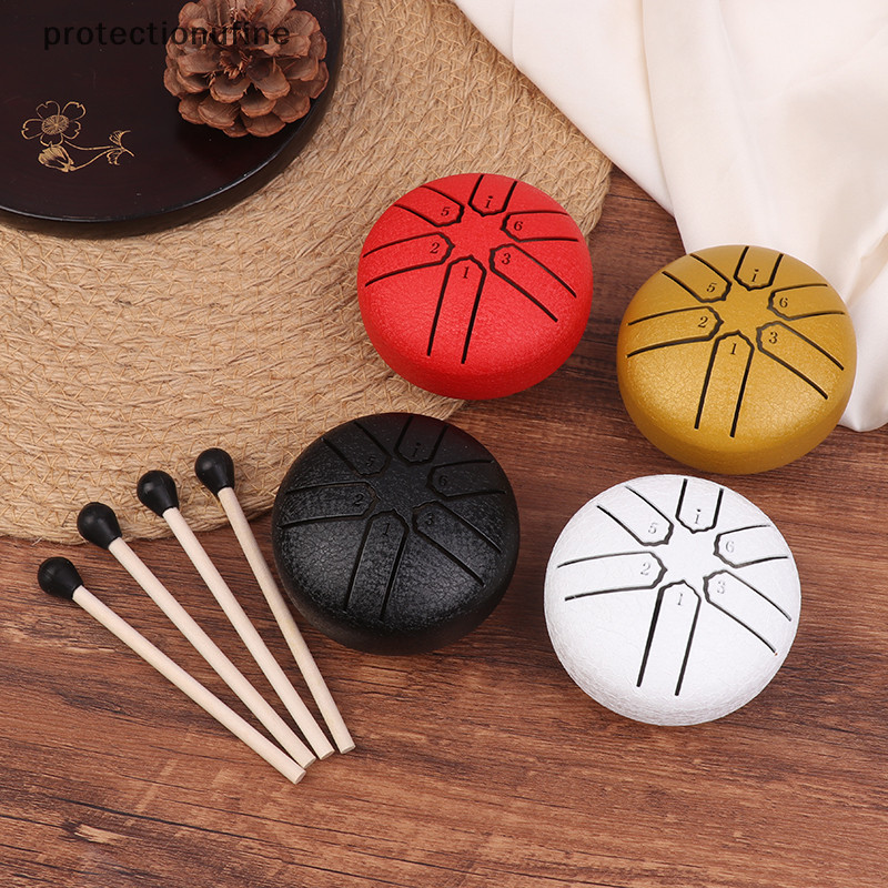 Prne Mini Glucophone 3 นิ้ว 6 หมายเหตุเหล็กลิ้นกลอง Handpan Ethereal ...